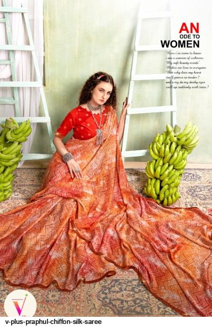 V plus Praphul CHIFFON SILK SAREE