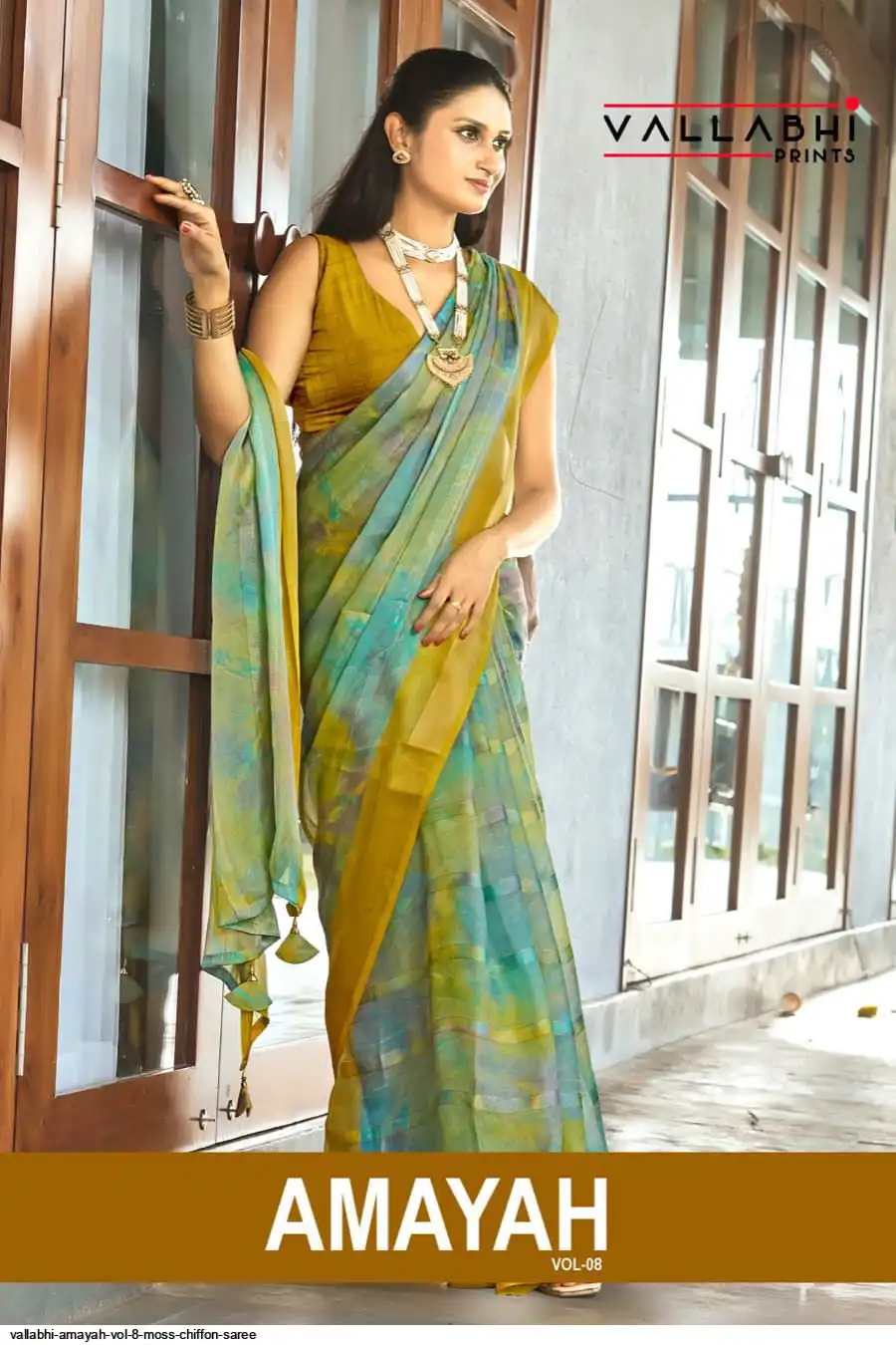 VALLABHI AMAYAH VOL 8 MOSS CHIFFON SAREE