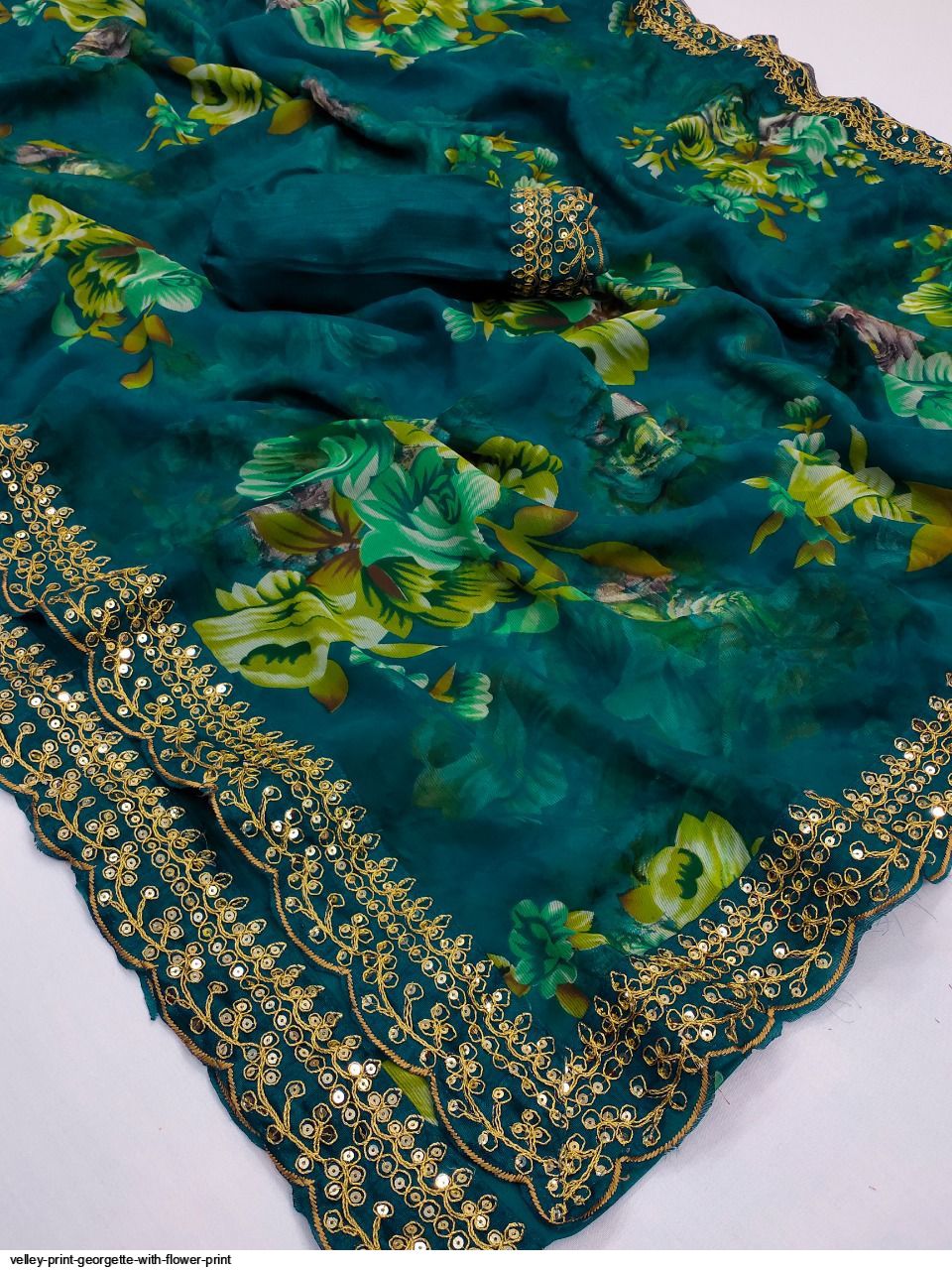 VELLEY PRINT GEORGETTE WITH FLOWER PRINT