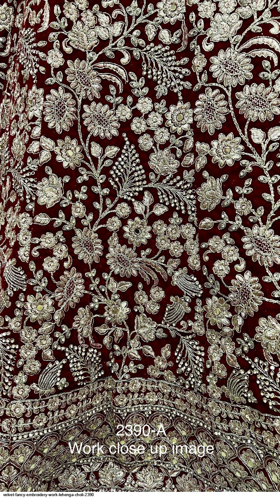 velvet fancy embroidery work lehenga choli 2390
