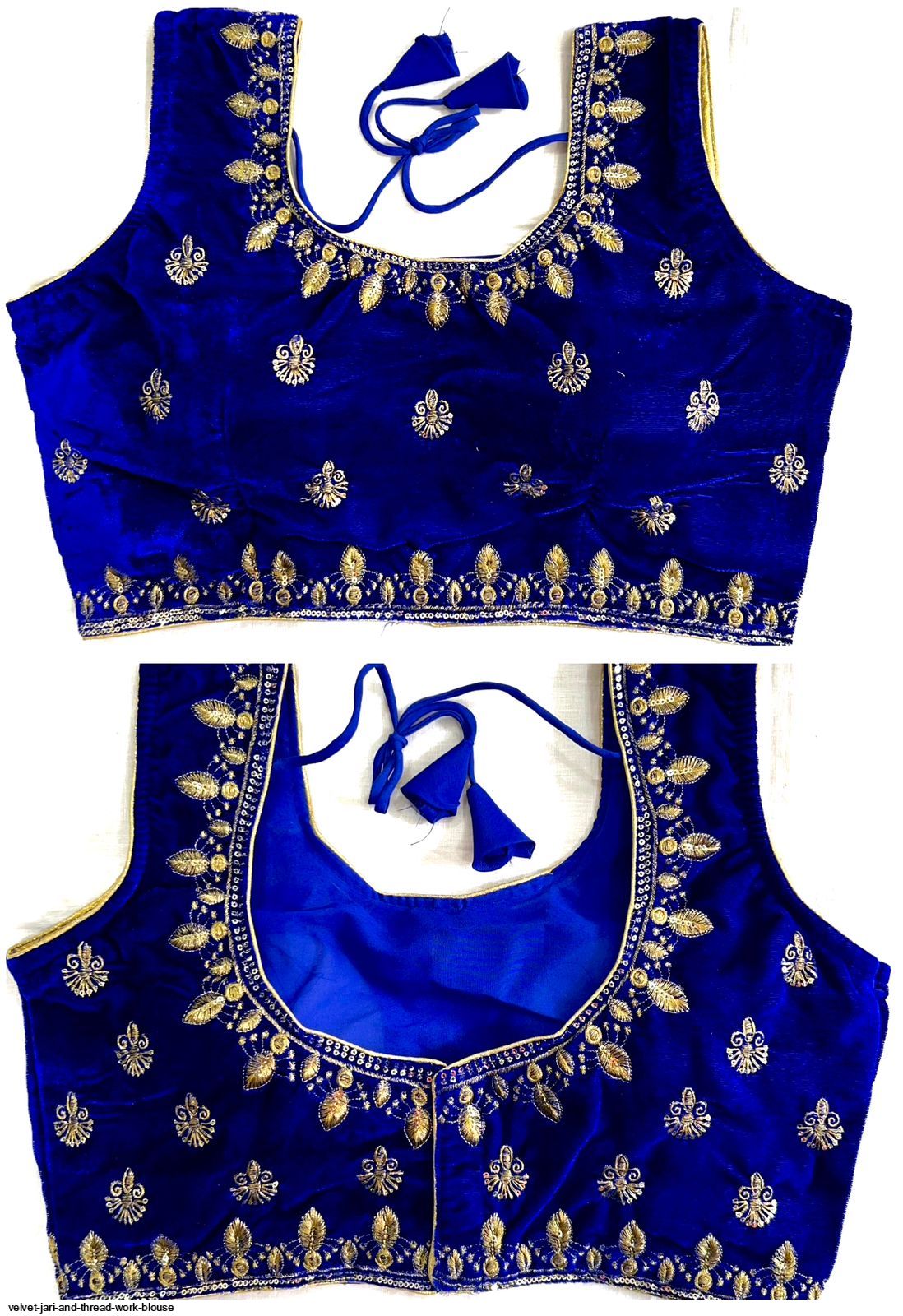 Velvet Jari And Thread Work Blouse