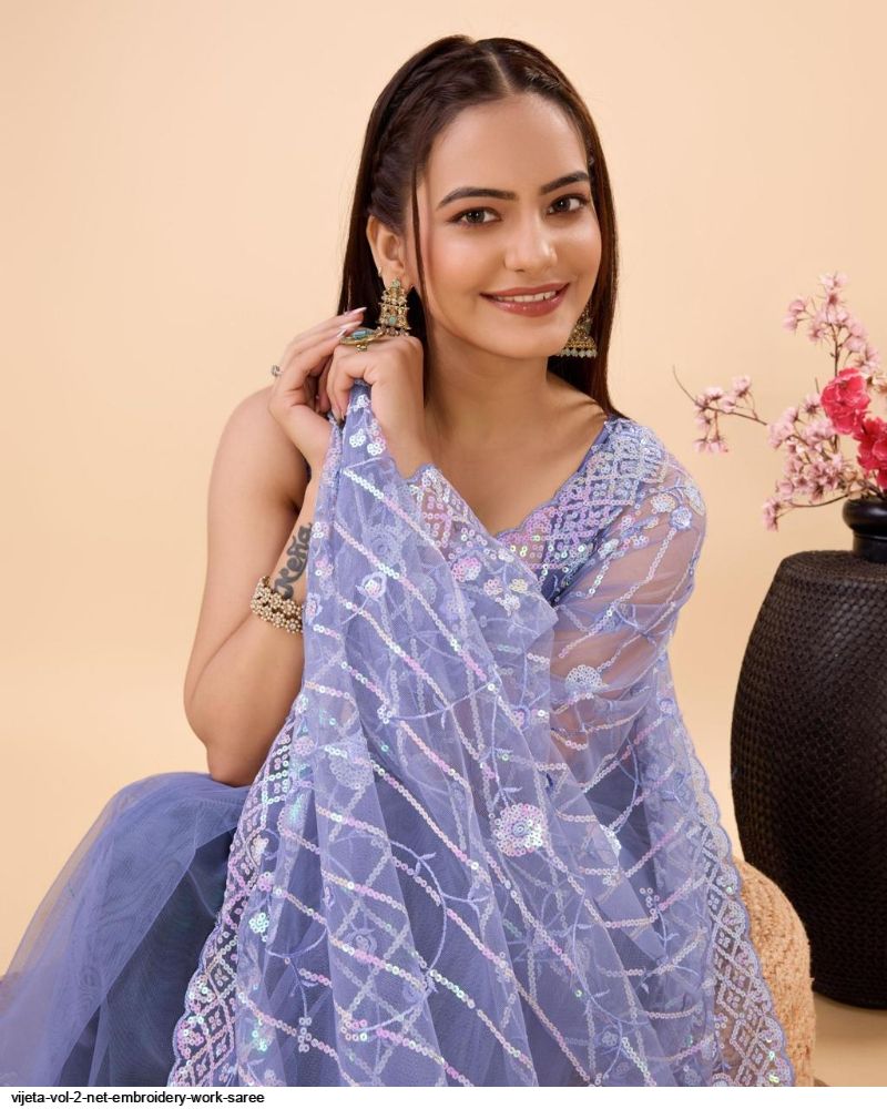 Vijeta VOL 2 NET EMBROIDERY WORK SAREE