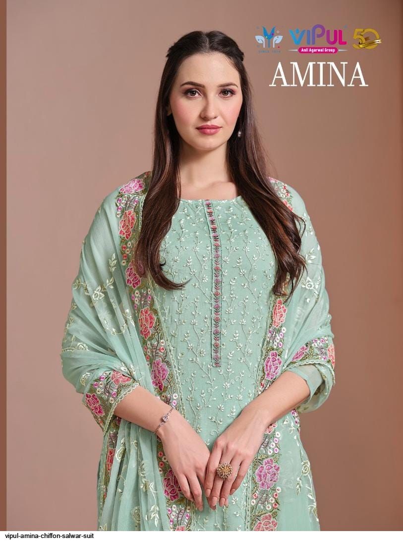vipul Amina chiffon salwar suit
