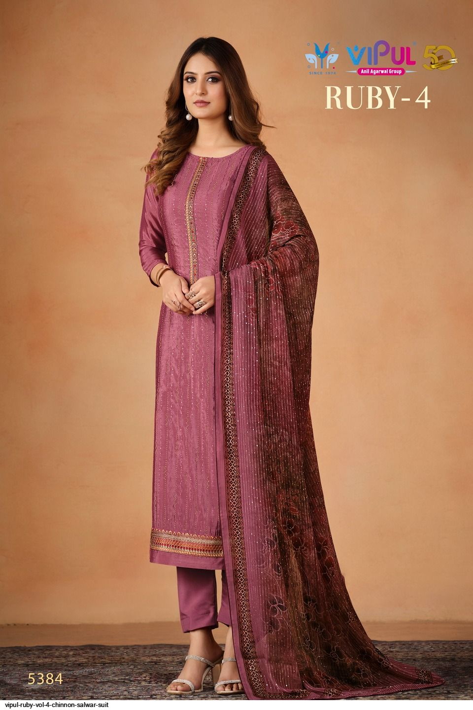 VIPUL RUBY VOL 4 CHINNON SALWAR SUIT