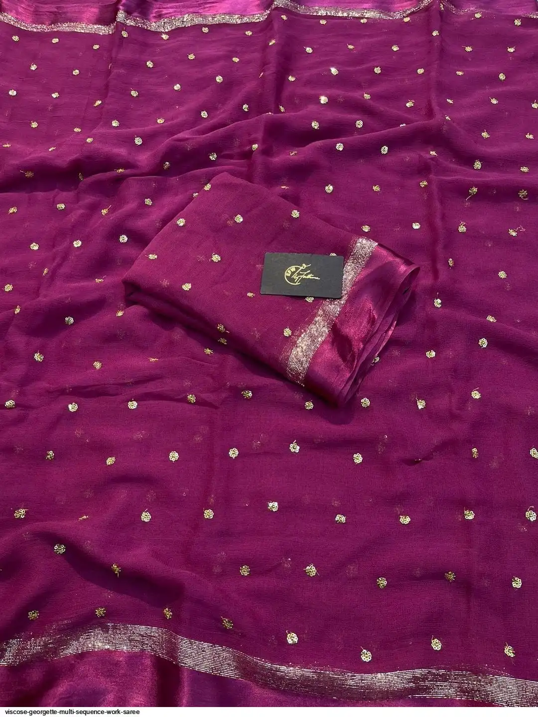 Viscose Georgette Multi Sequence WORK SAREE