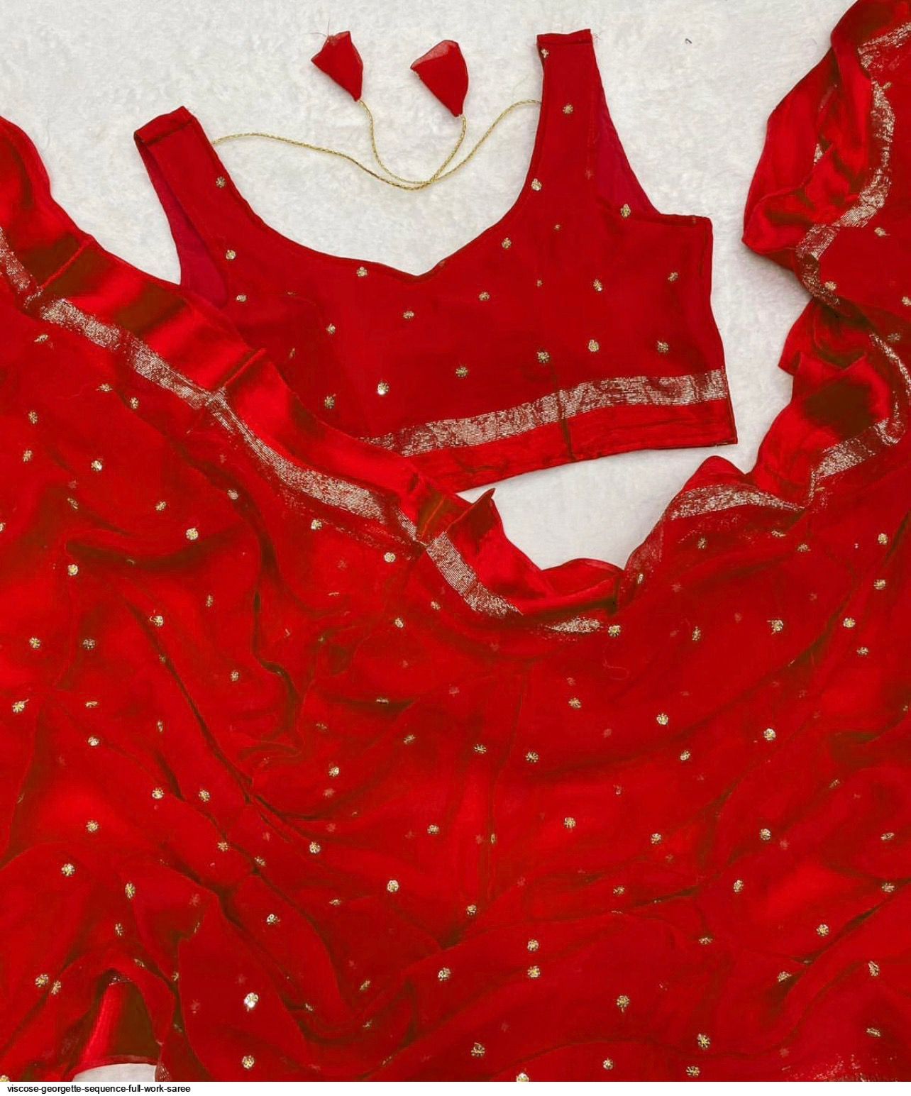 Viscose Georgette Sequence Full Work Saree