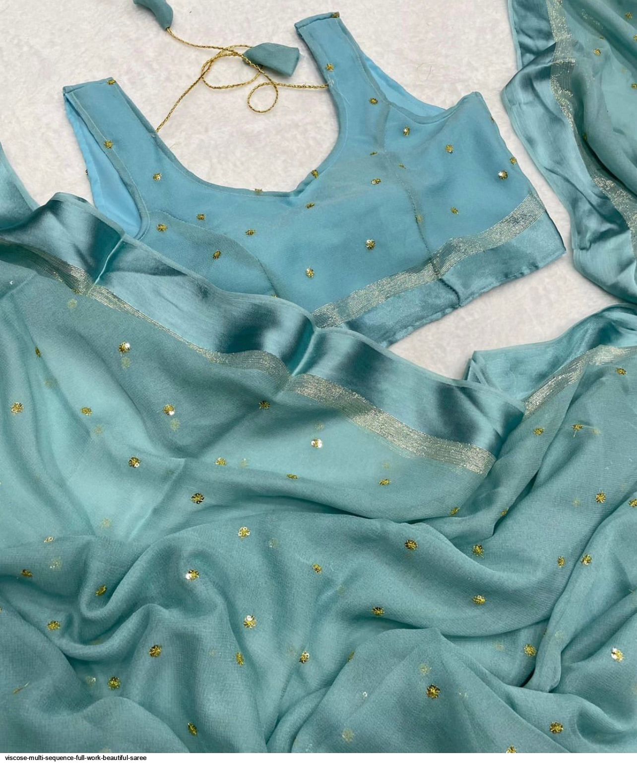 viscose multi sequence full work beautiful saree