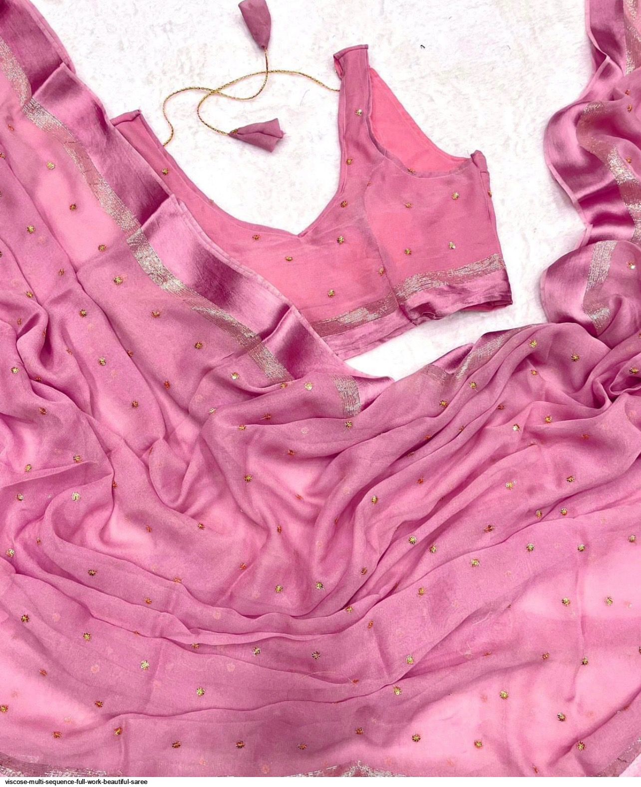 viscose multi sequence full work beautiful saree