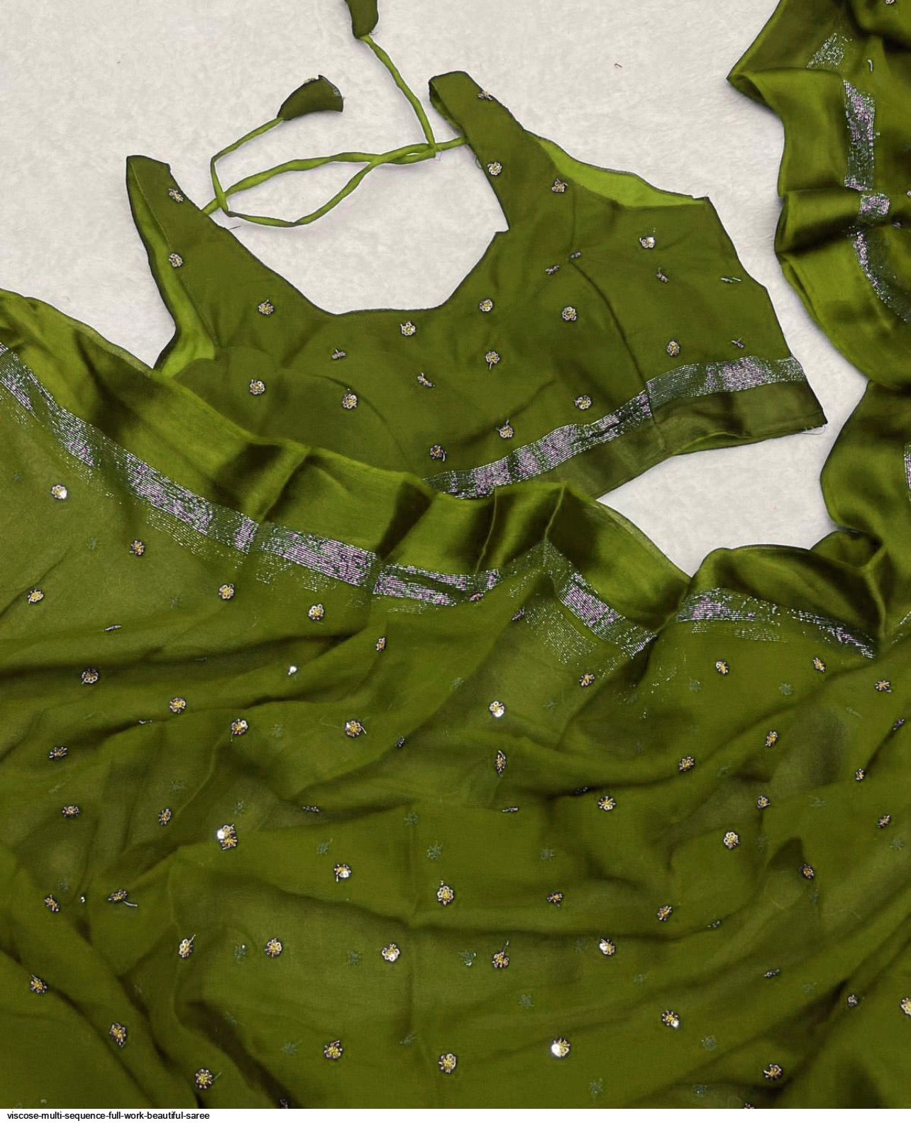 viscose multi sequence full work beautiful saree