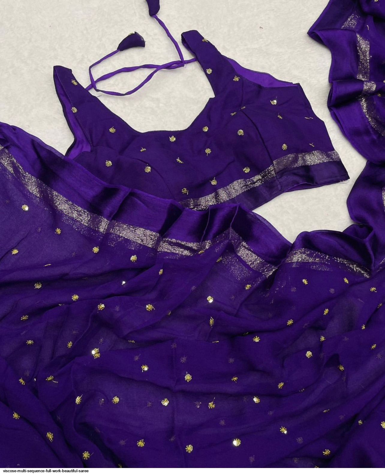 viscose multi sequence full work beautiful saree