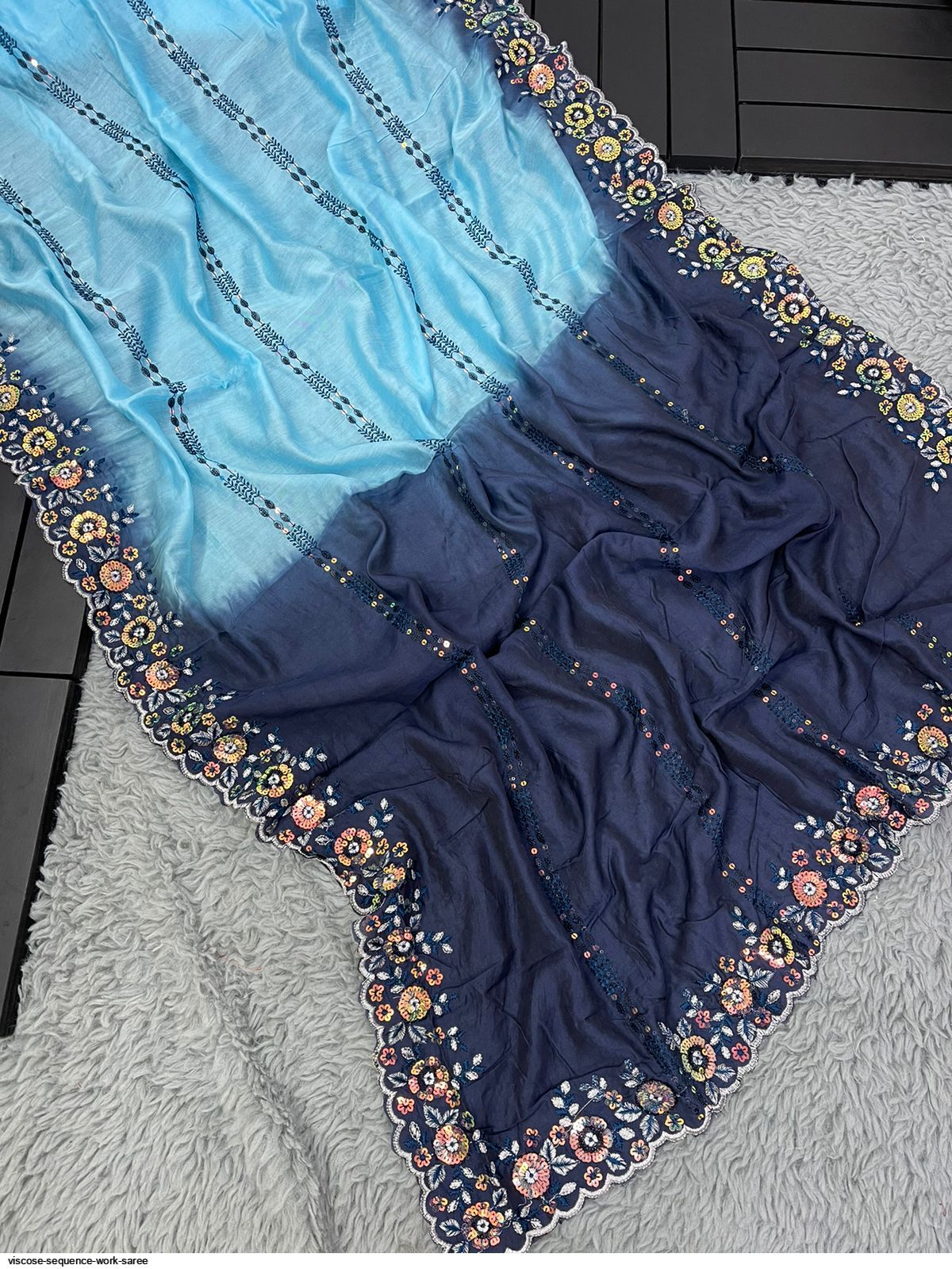 Viscose Sequence Work Saree