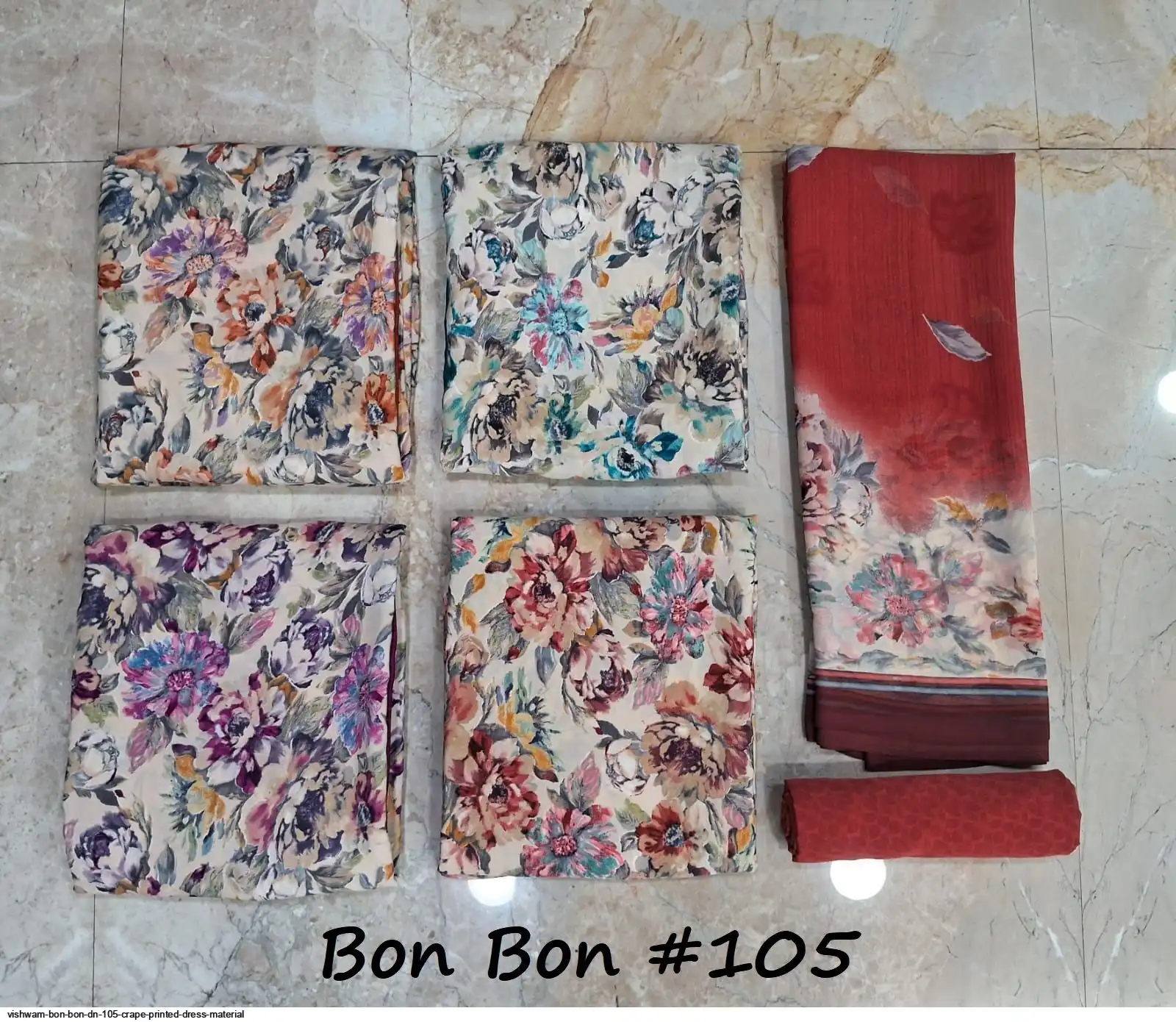 VISHWAM BON BON DN 105 CRAPE PRINTED DRESS MATERIAL