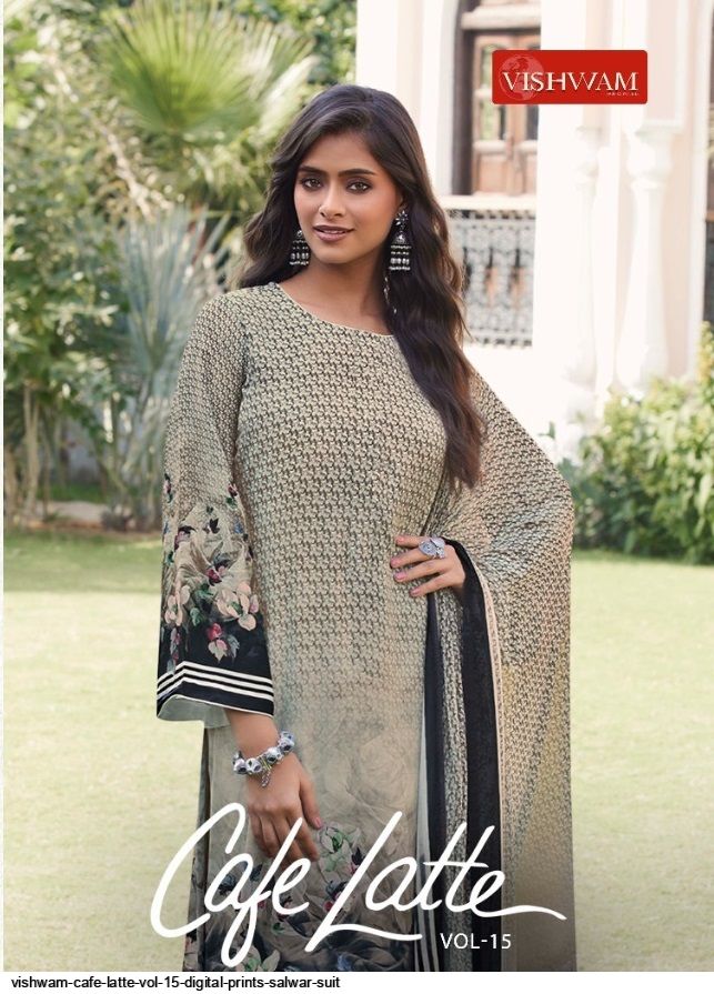 Vishwam Cafe latte vol 15 digital prints salwar suit