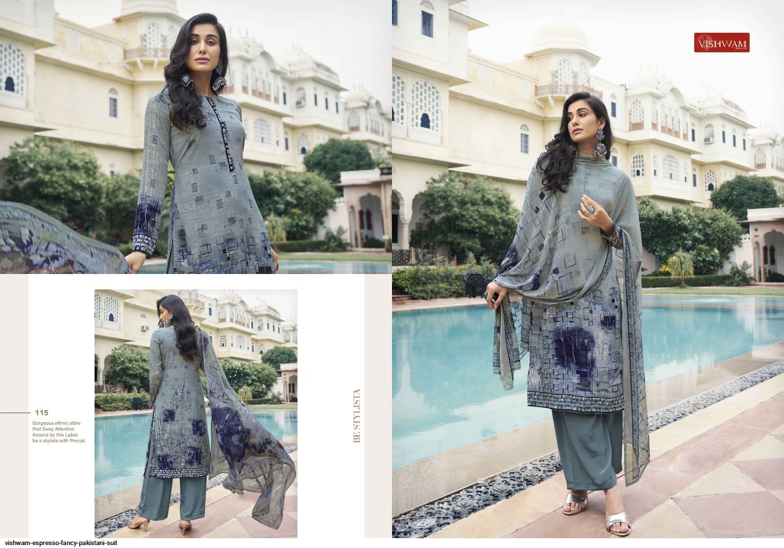 Vishwam Espresso fancy Pakistani suit