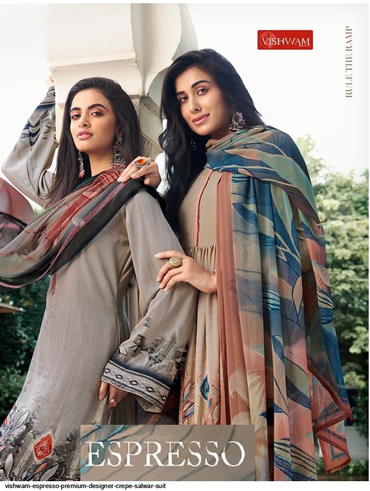 Vishwam Espresso Premium Designer Crepe SALWAR SUIT