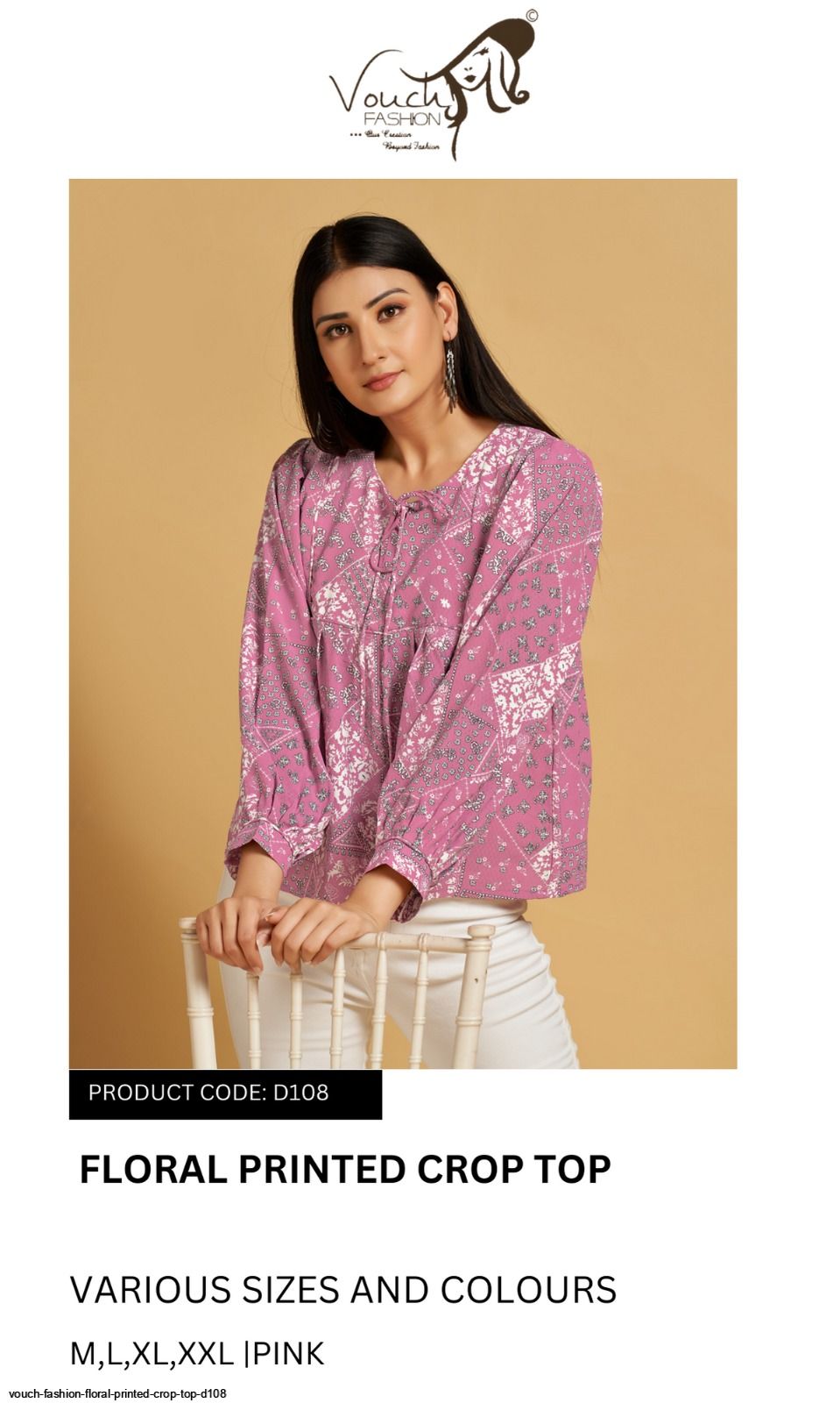 VOUCH FASHION FLORAL PRINTED CROP TOP D108