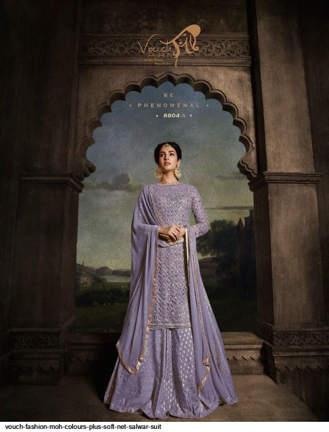 VOUCH FASHION MOH COLOURS PLUS SOFT NET SALWAR SUIT