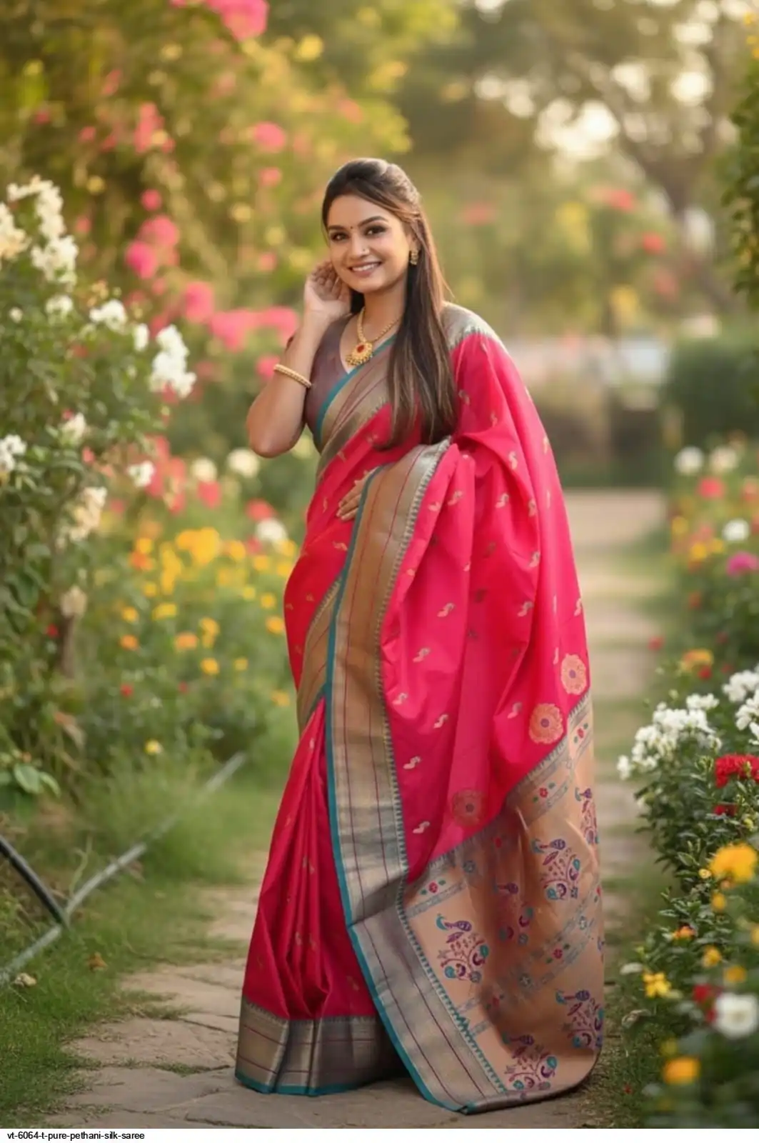 VT-6064 T PURE Pethani silk saree