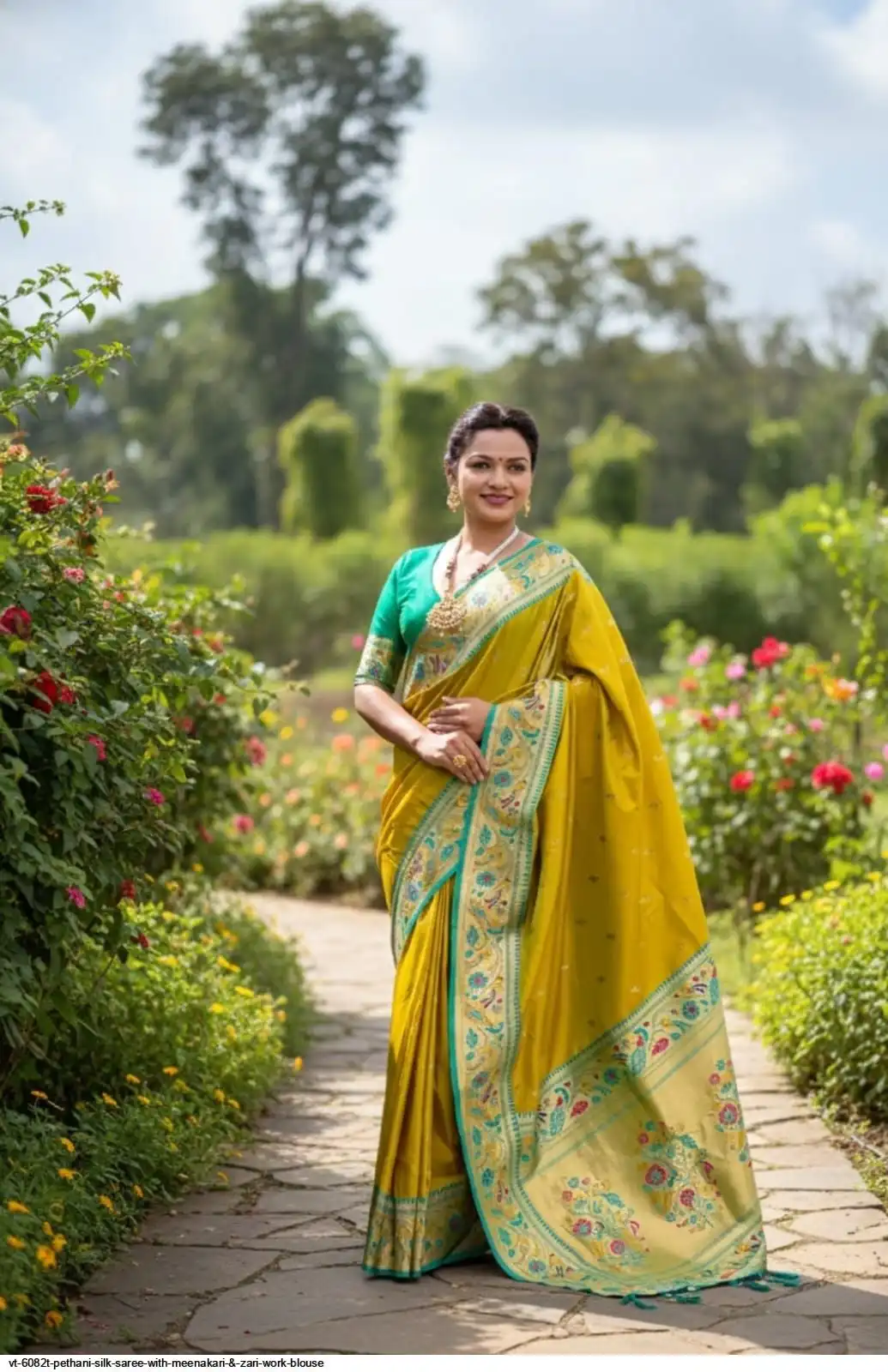 VT-6082T Pethani Silk Saree Wholesale | Meenakari & Zari Work