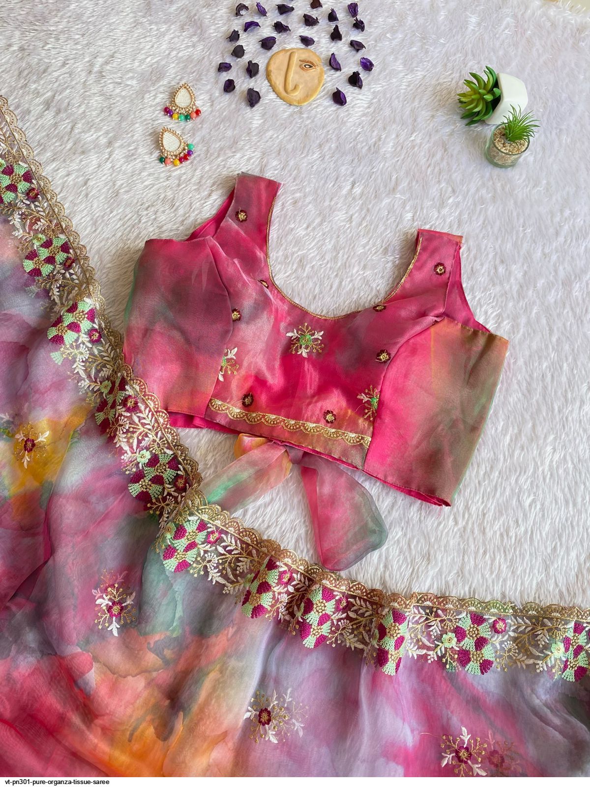 VT-PN301 Pure Organza Tissue SAREE
