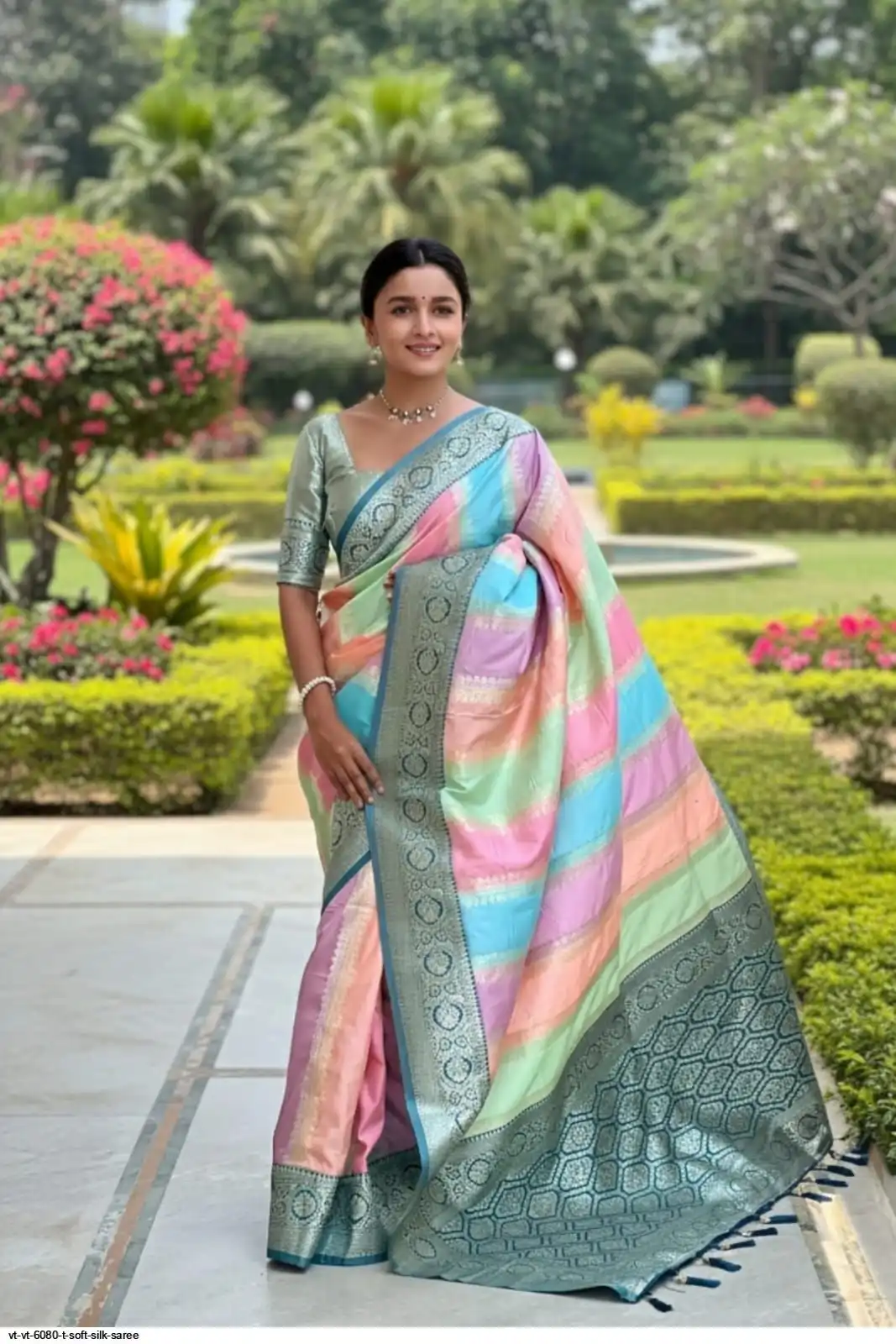 VT Soft Silk Saree Wholesale | Meenakari Zari | VT-6080 T