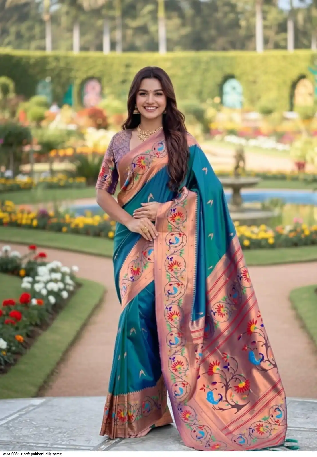 VT Soft Paithani Silk Saree Wholesale | VT-6081 T