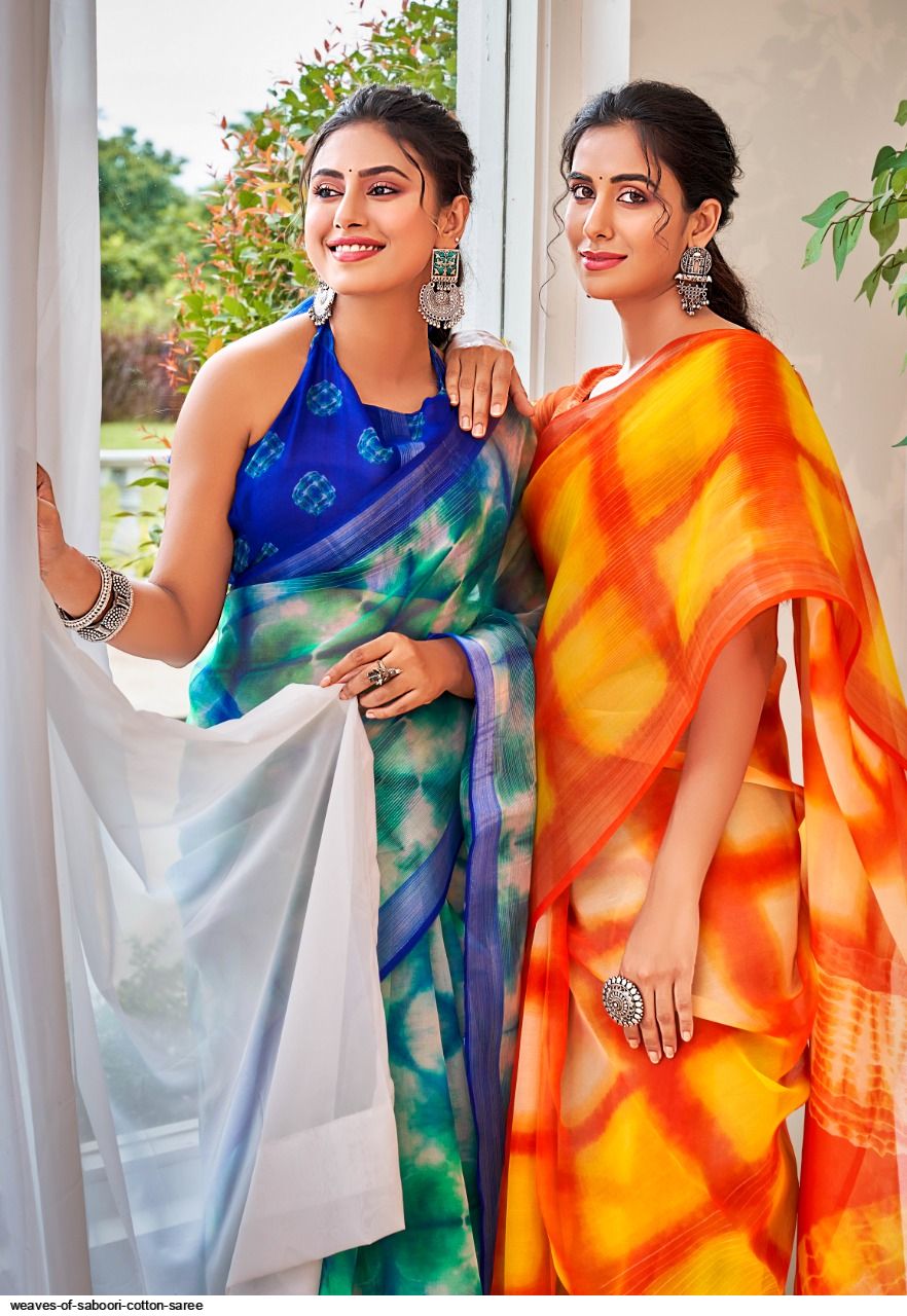 Weaves of saboori cotton saree