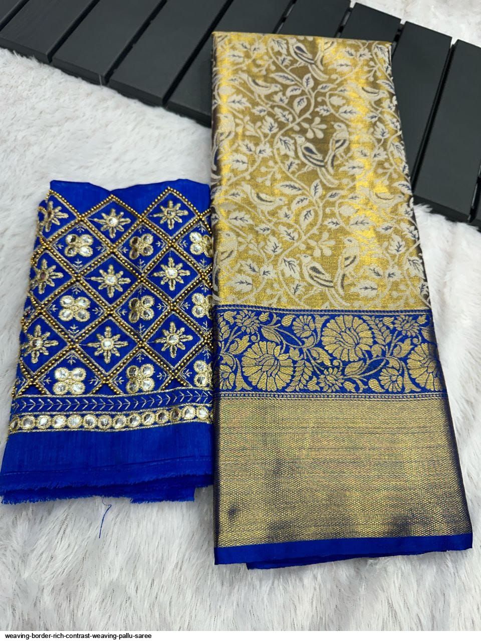 weaving border rich contrast weaving pallu saree