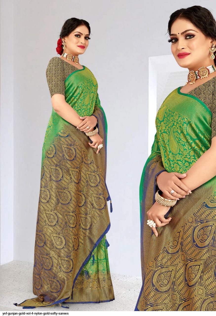 YNF GUNJAN GOLD VOL 4 NYLON GOLD SOFTY SAREES