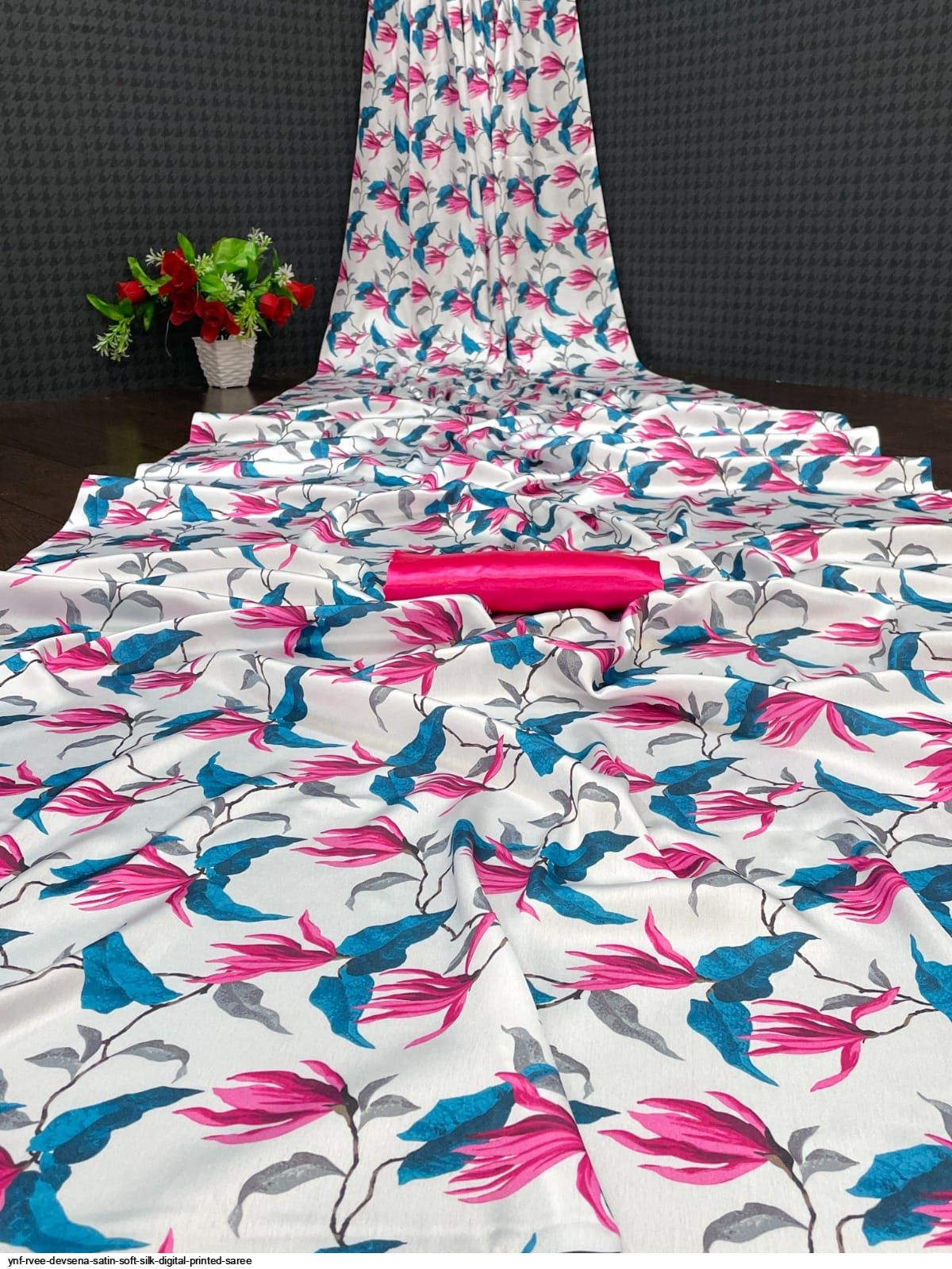 ynf RVEE DEVSENA SATIN Soft Silk Digital Printed Saree