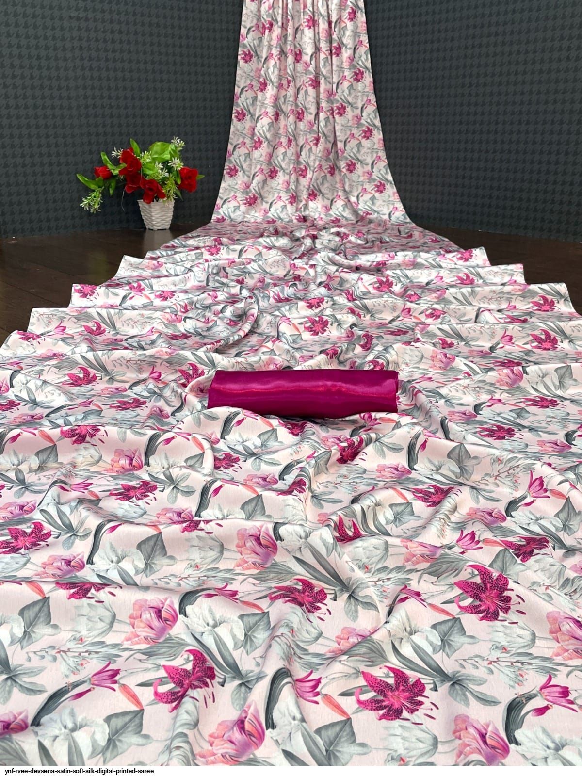 ynf RVEE DEVSENA SATIN Soft Silk Digital Printed Saree