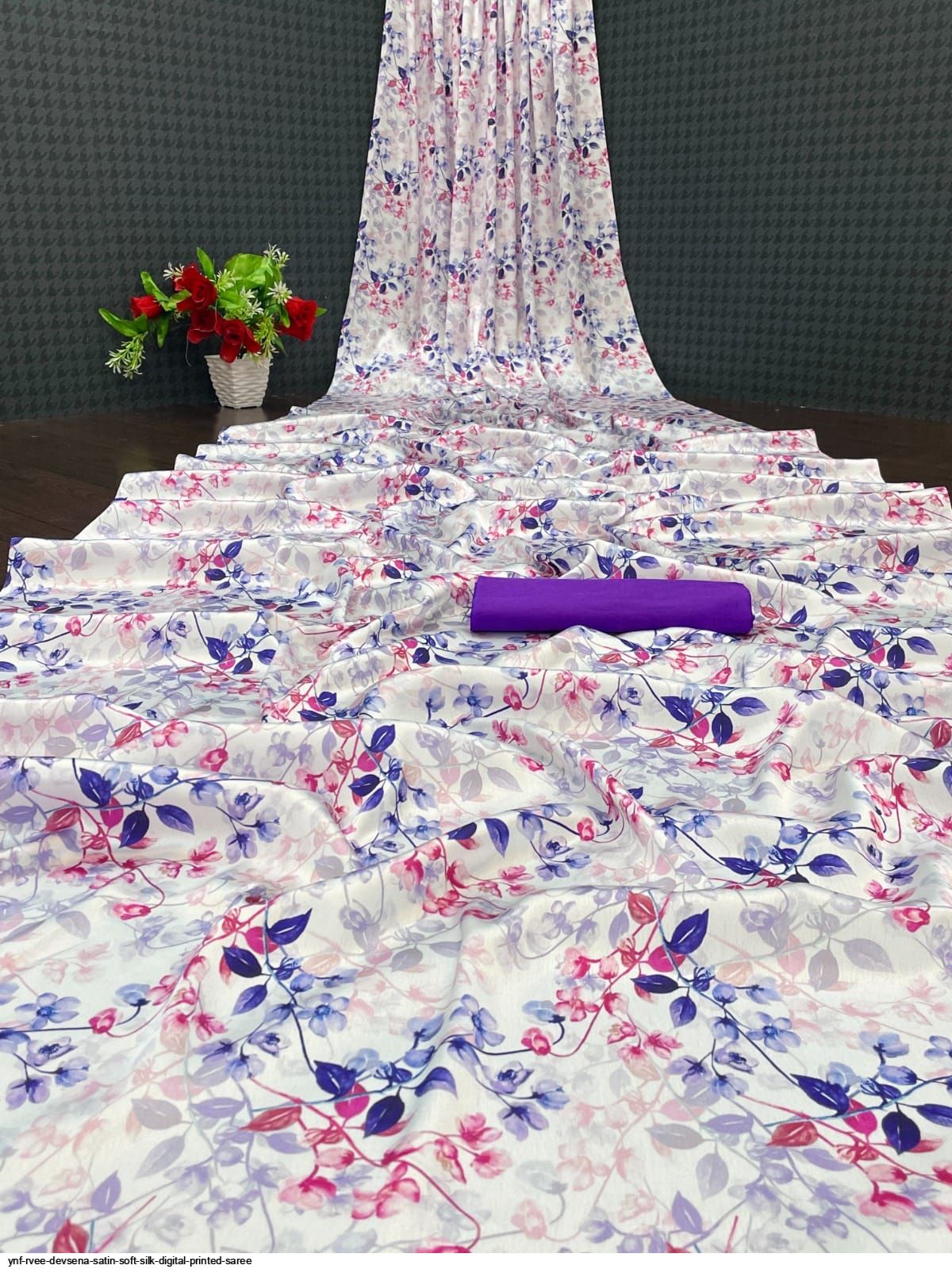 ynf RVEE DEVSENA SATIN Soft Silk Digital Printed Saree