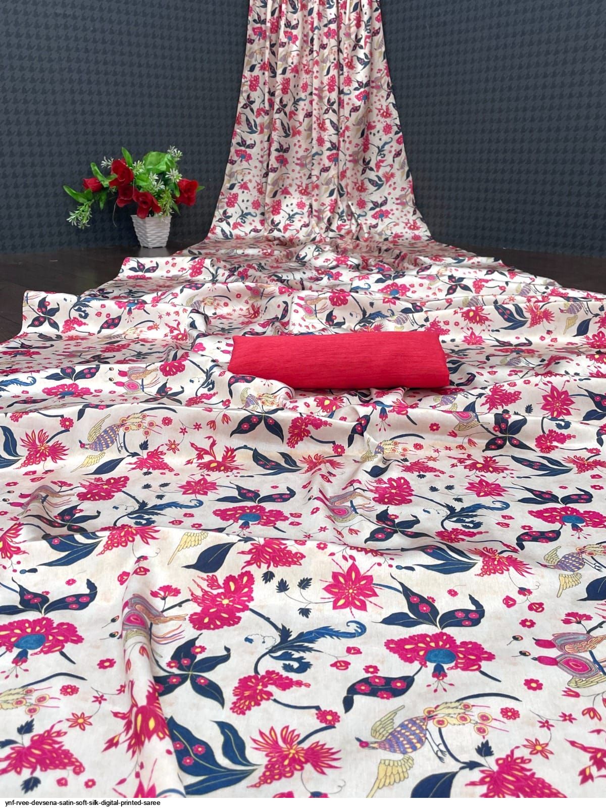 ynf RVEE DEVSENA SATIN Soft Silk Digital Printed Saree