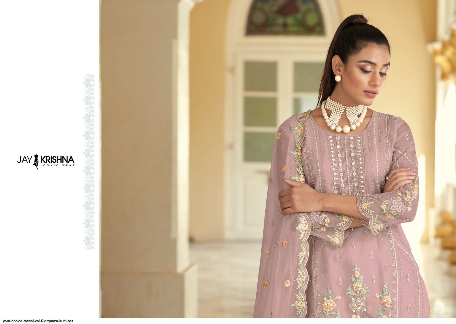 YOUR CHOICE MESSI VOL 6 ORGANZA KURTI SET