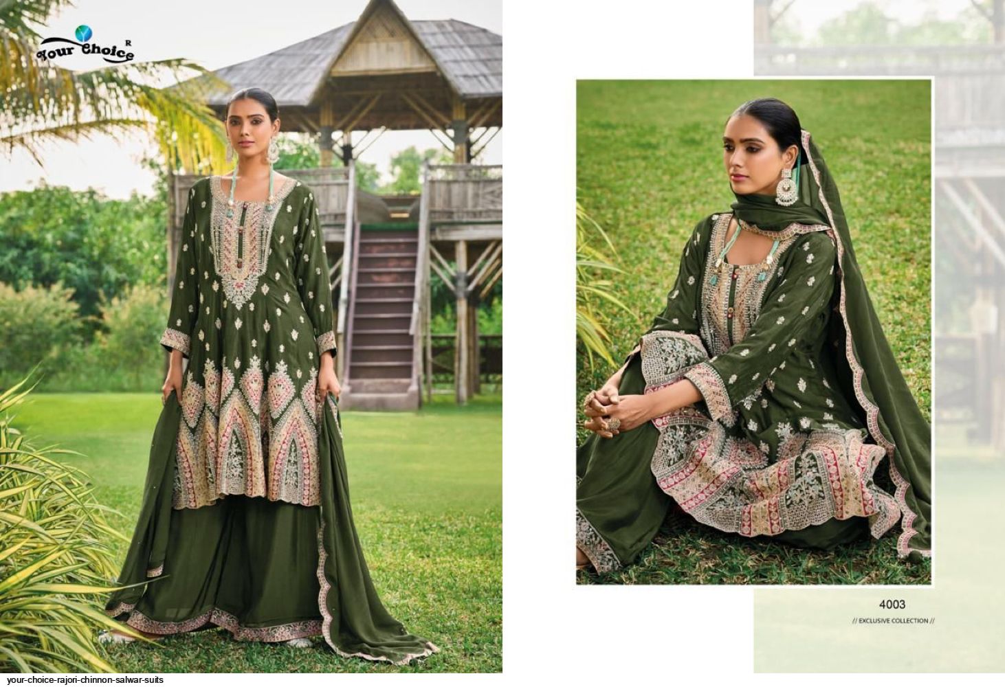 Your Choice RAJORI CHINNON SALWAR SUITS