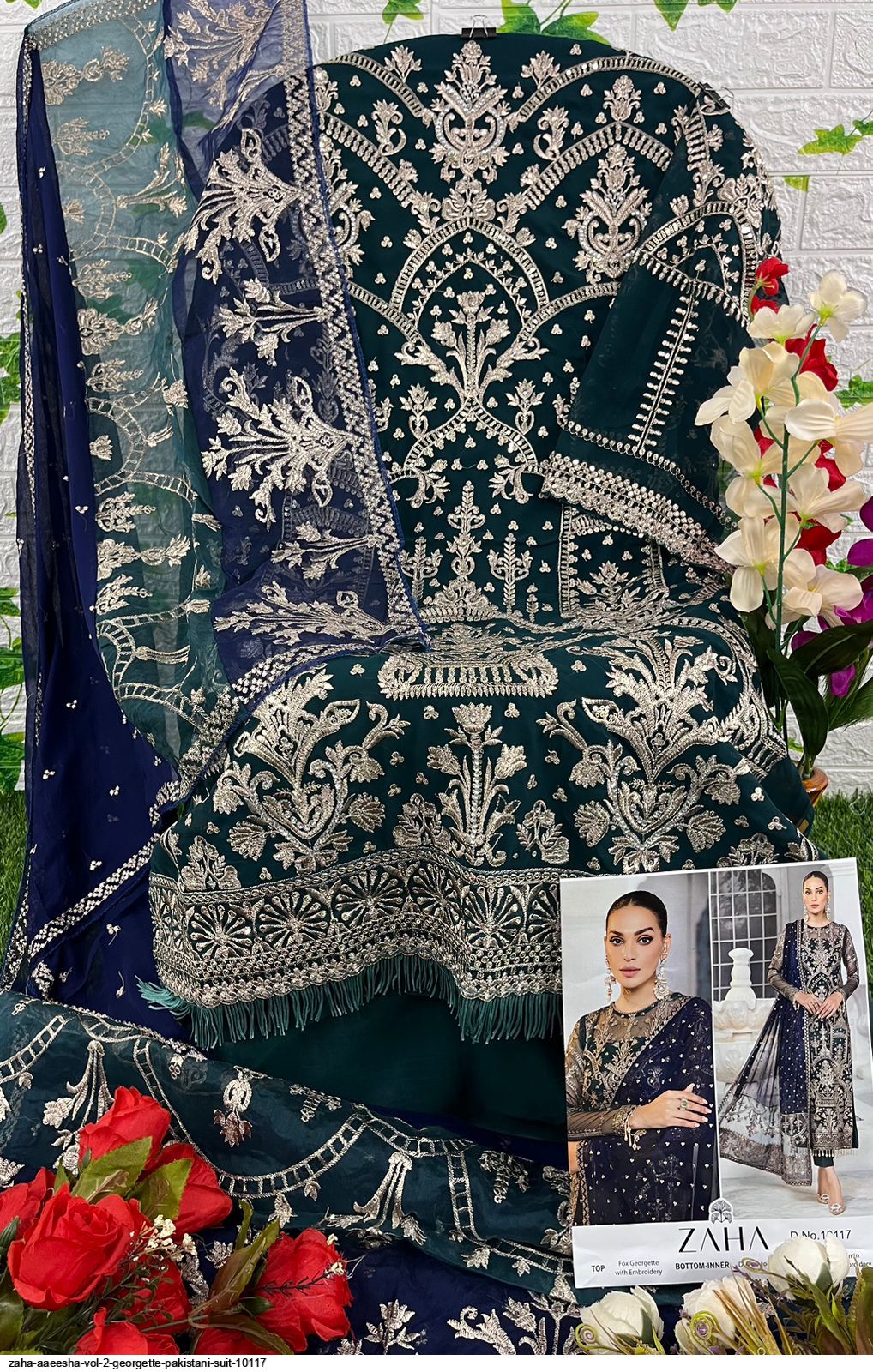 ZAHA AAEESHA VOL 2 GEORGETTE PAKISTANI SUIT 10117