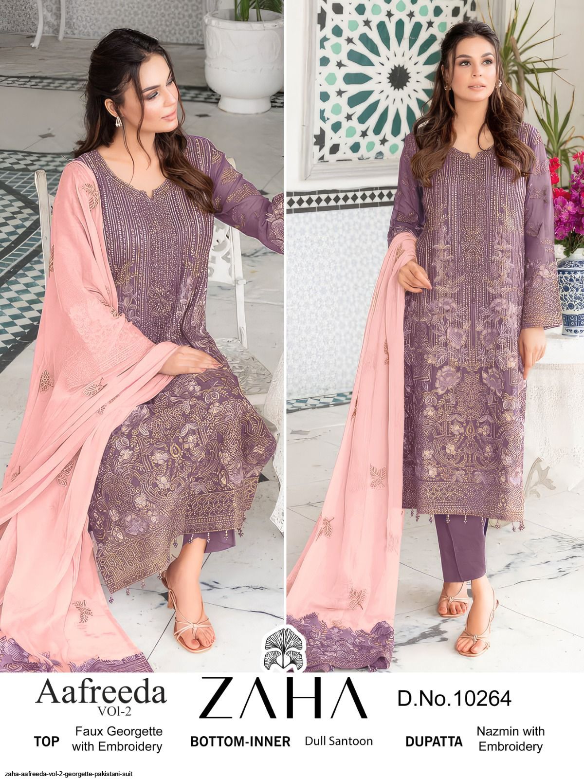 ZAHA AAFREEDA-VOL 2 georgette Pakistani suit