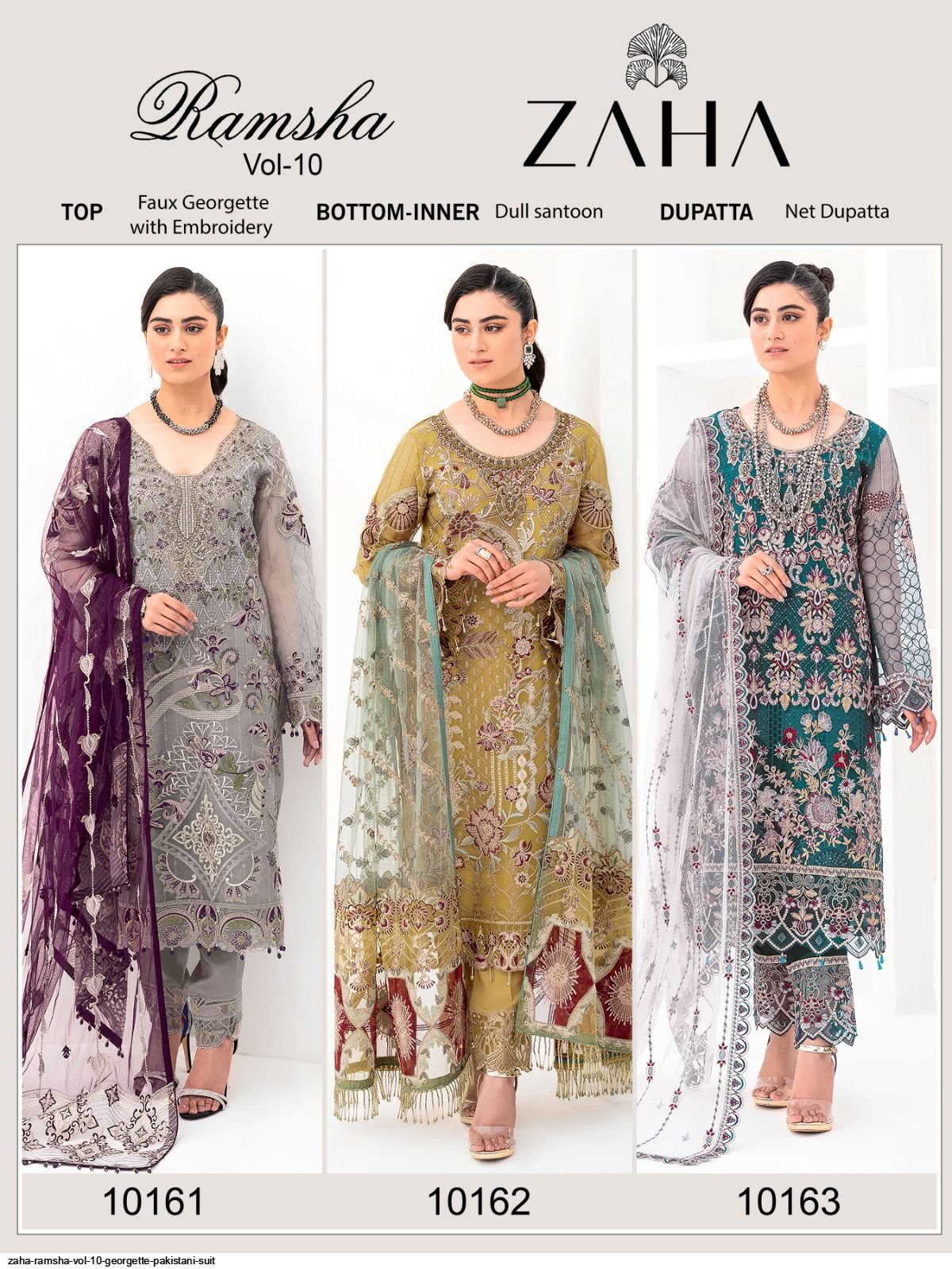 ZAHA RAMSHA VOL 10 GEORGETTE PAKISTANI SUIT