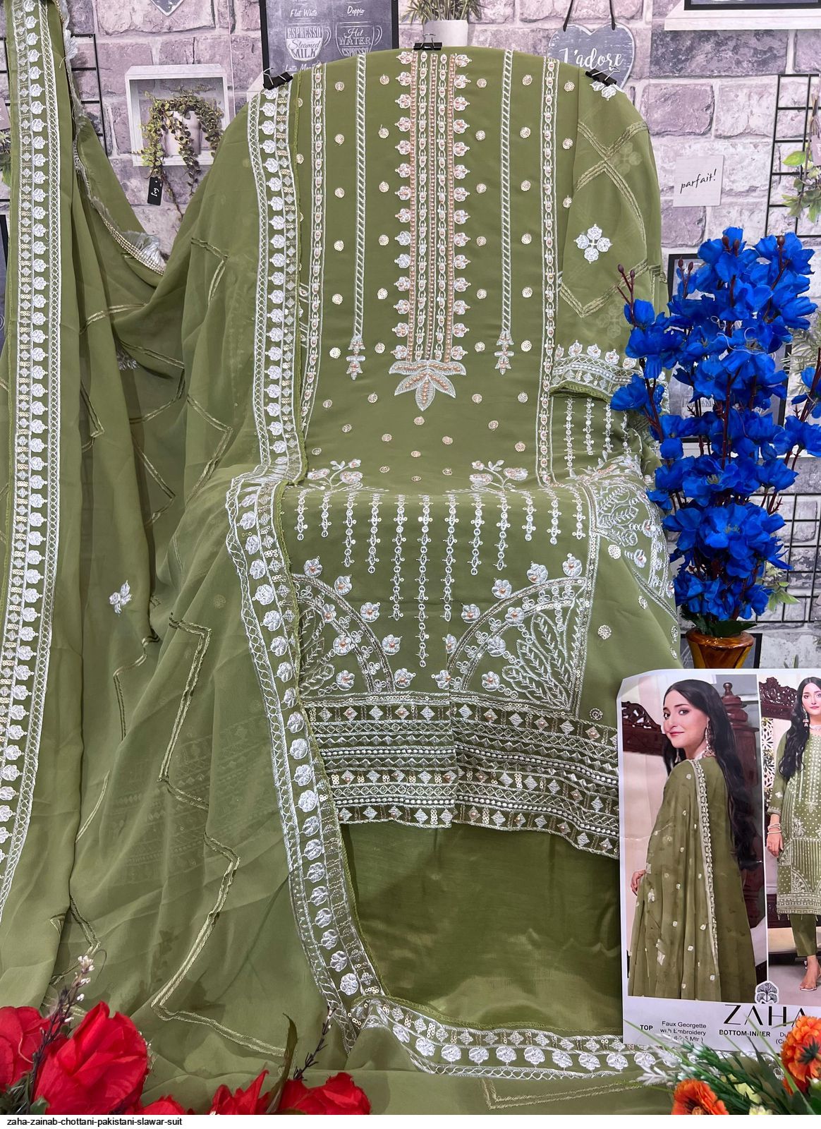ZAHA ZAINAB CHOTTANI PAKISTANI SLAWAR SUIT