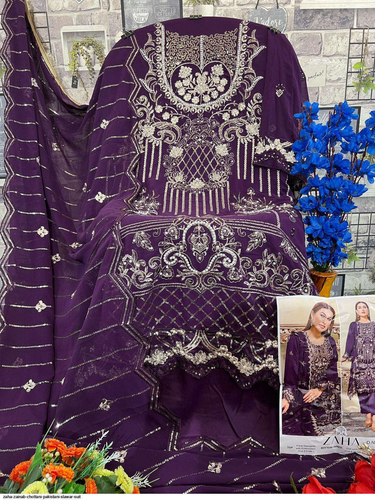 ZAHA ZAINAB CHOTTANI PAKISTANI SLAWAR SUIT