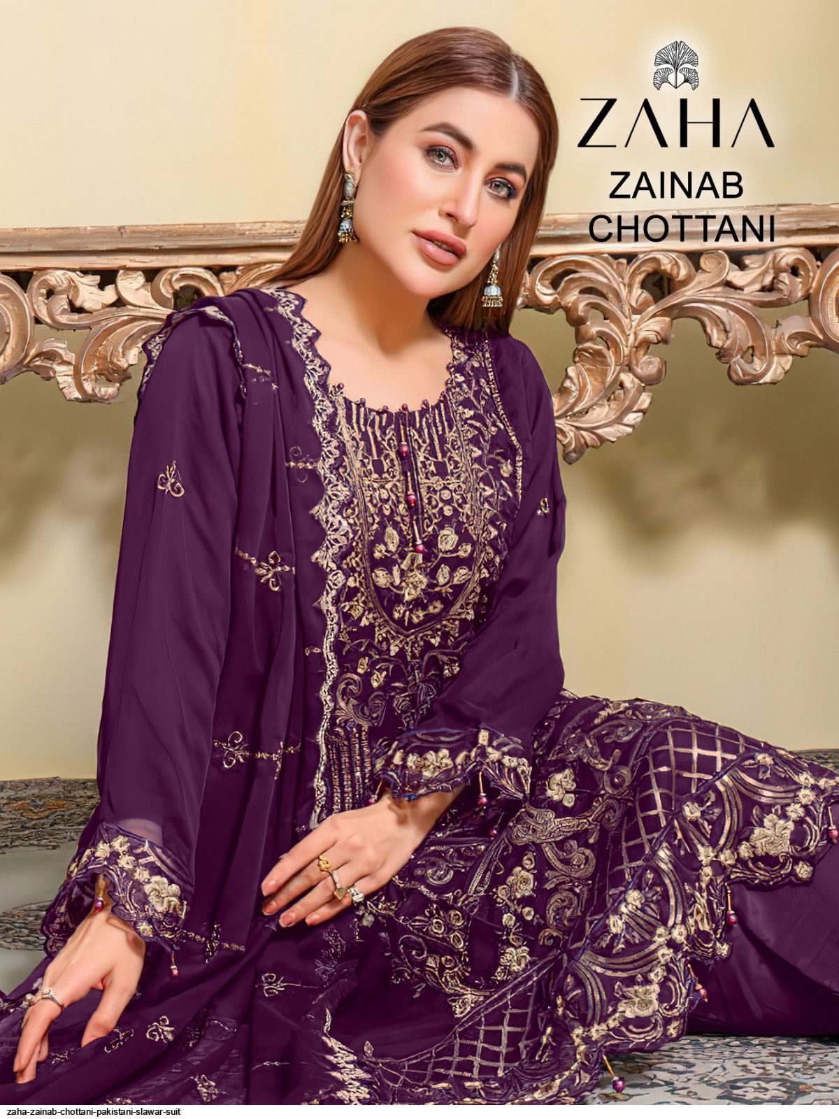 ZAHA ZAINAB CHOTTANI PAKISTANI SLAWAR SUIT