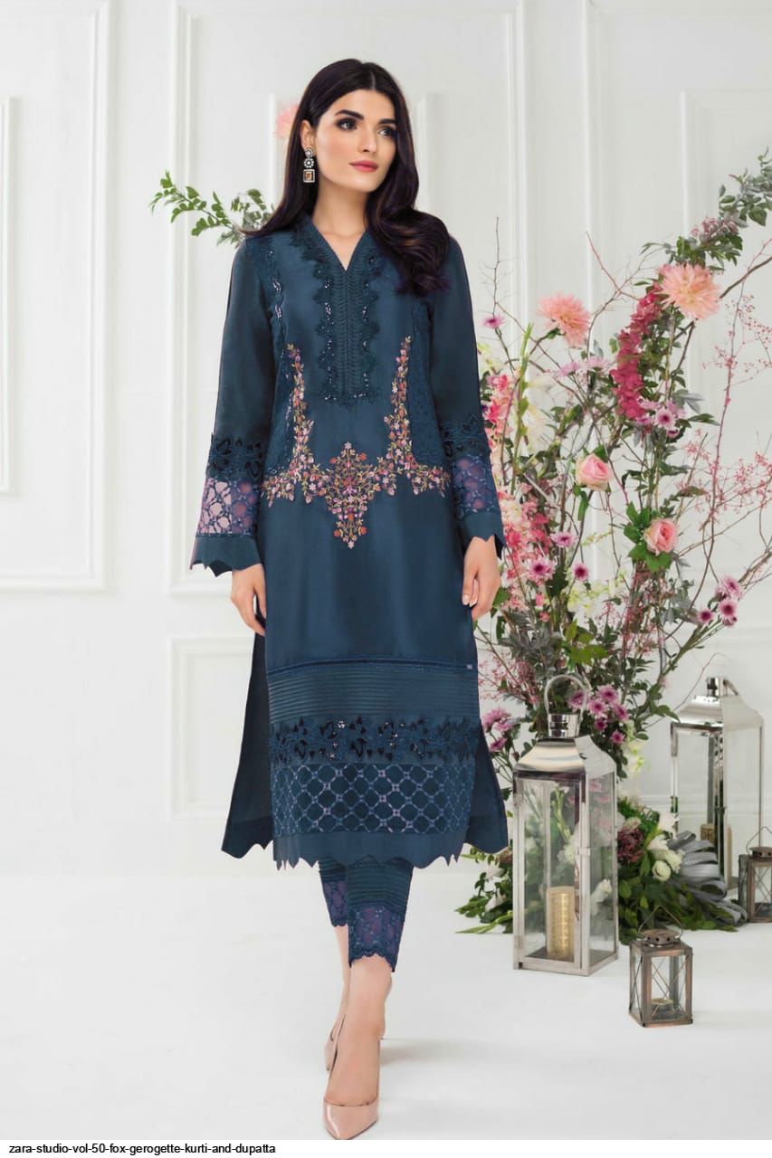 ZARA Studio Vol 50 fox gerogette kurti and dupatta