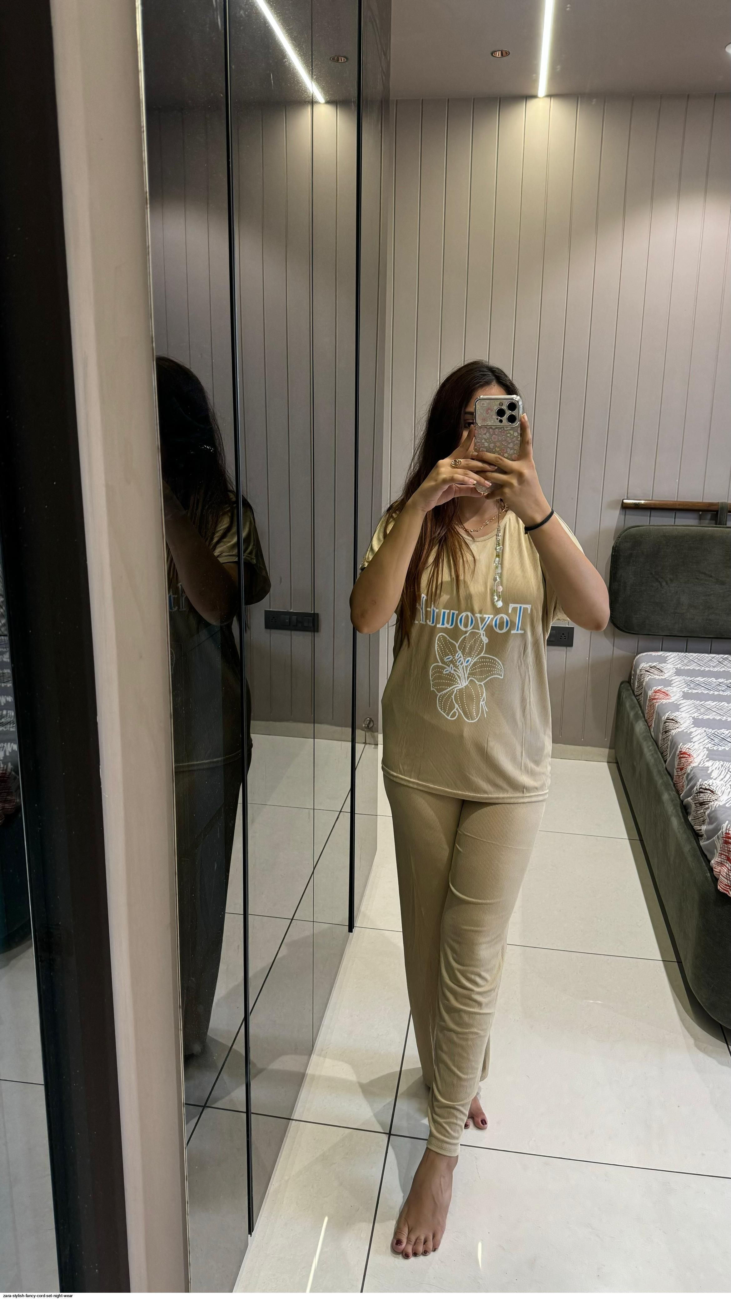 ZARA STYLISH FANCY CORD SET NIGHT WEAR