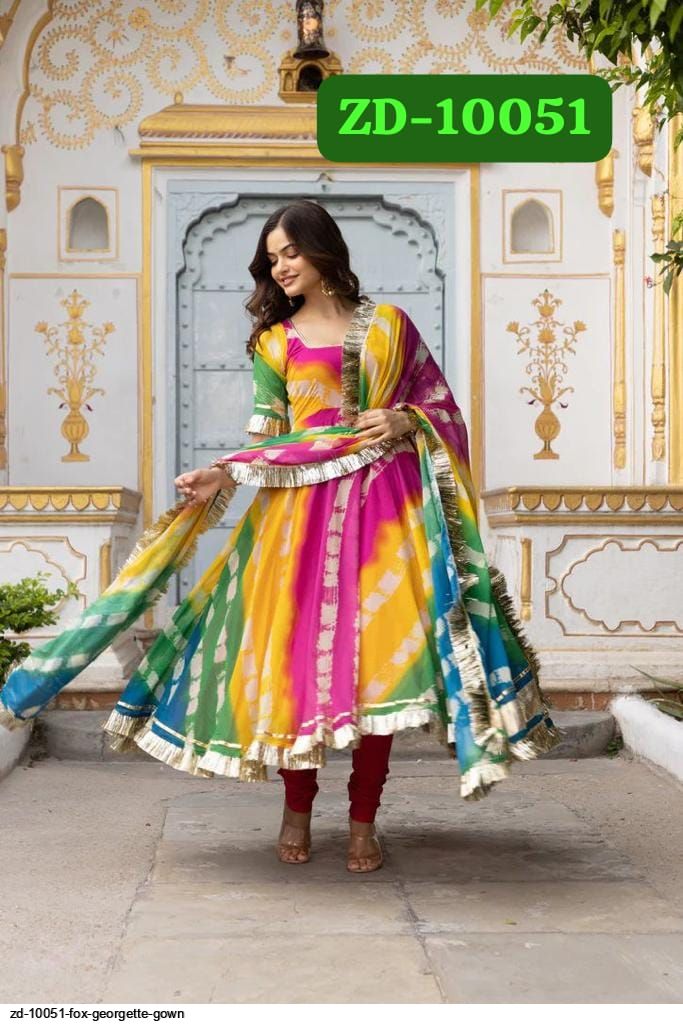 ZD 10051 FOX GEORGETTE GOWN