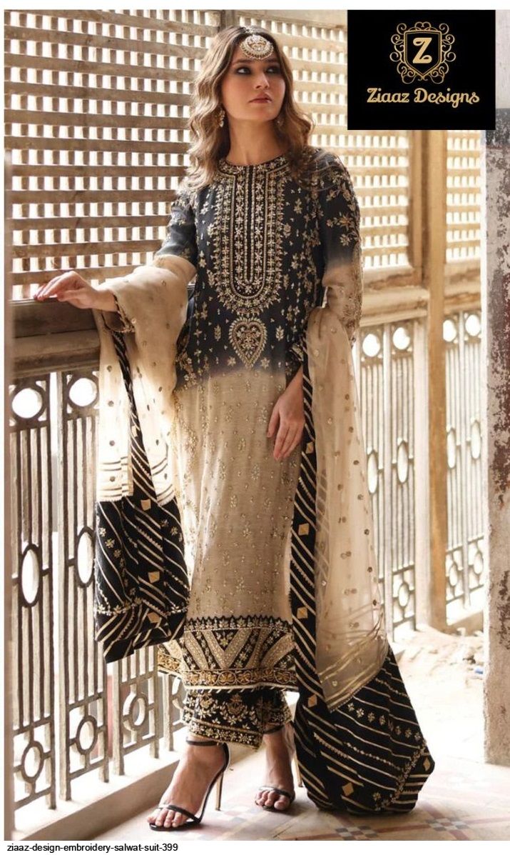 ZIAAZ DESIGN EMBROIDERY SALWAT SUIT 399