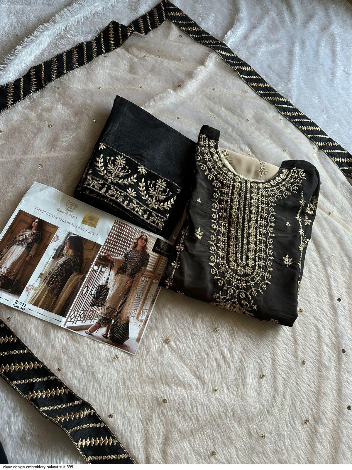 ZIAAZ DESIGN EMBROIDERY SALWAT SUIT 399