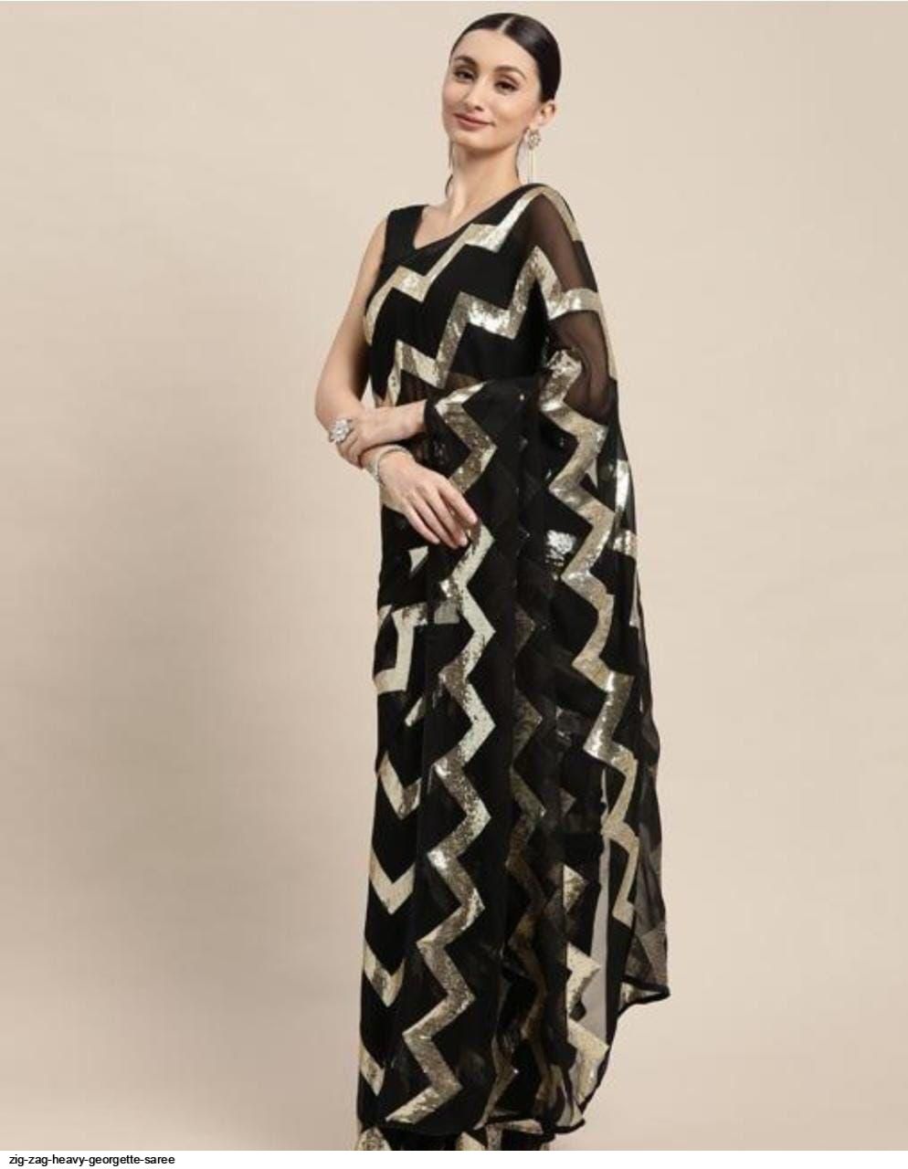 ZIG ZAG HEAVY GEORGETTE SAREE