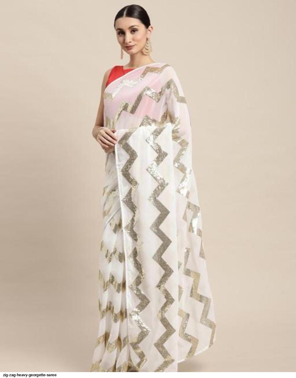 ZIG ZAG HEAVY GEORGETTE SAREE