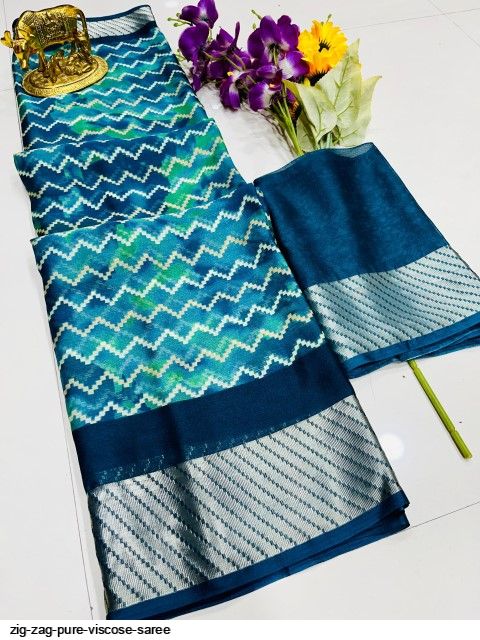 ZIG ZAG PURE VISCOSE SAREE