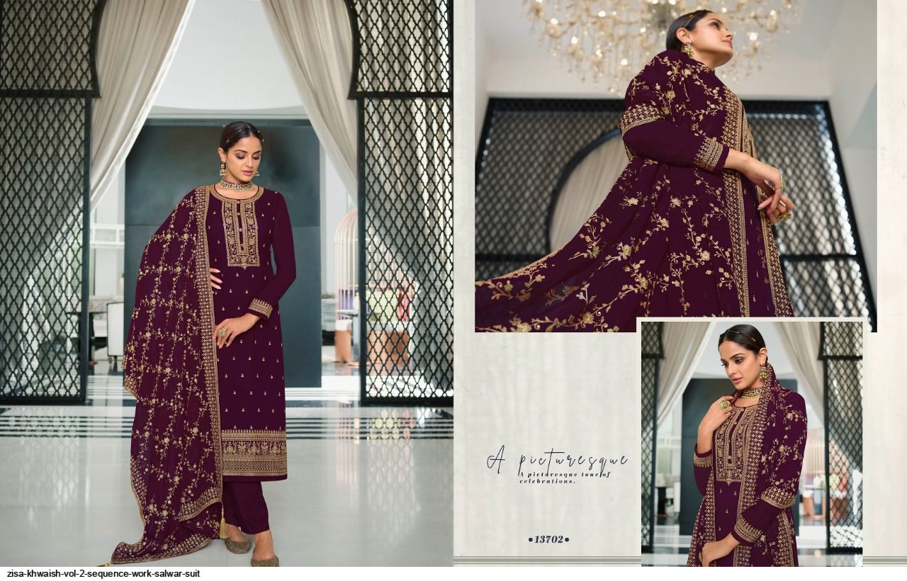 ZISA khwaish VOL 2 SEQUENCE WORK SALWAR SUIT